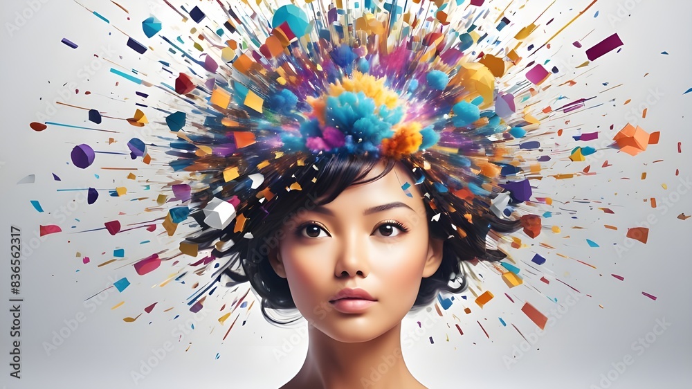 Generative AI illustration of annual collective mind concept art ...