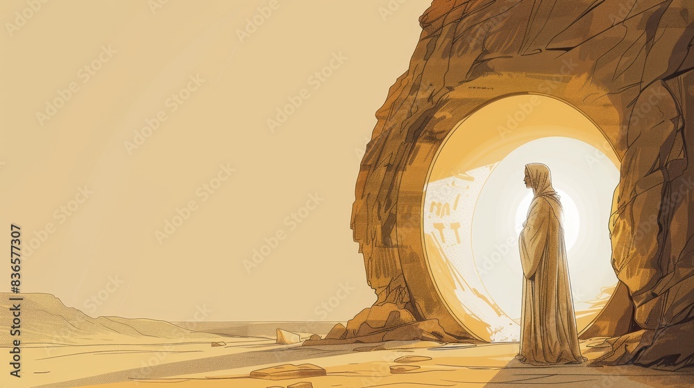 Biblical Illustration of Saint Mary Magdalene discovering the empty ...