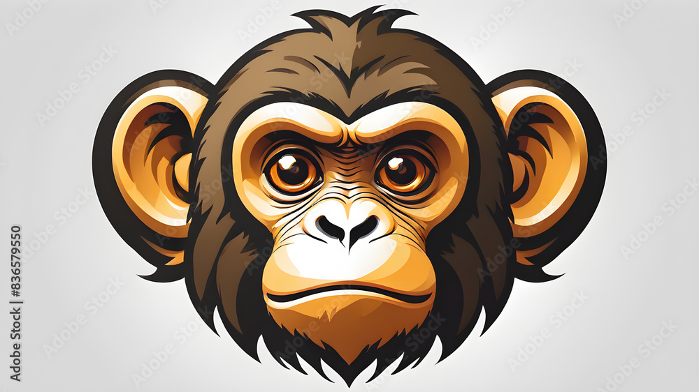 Monkey logo icon symbol emblem on the white background Generative AI ...