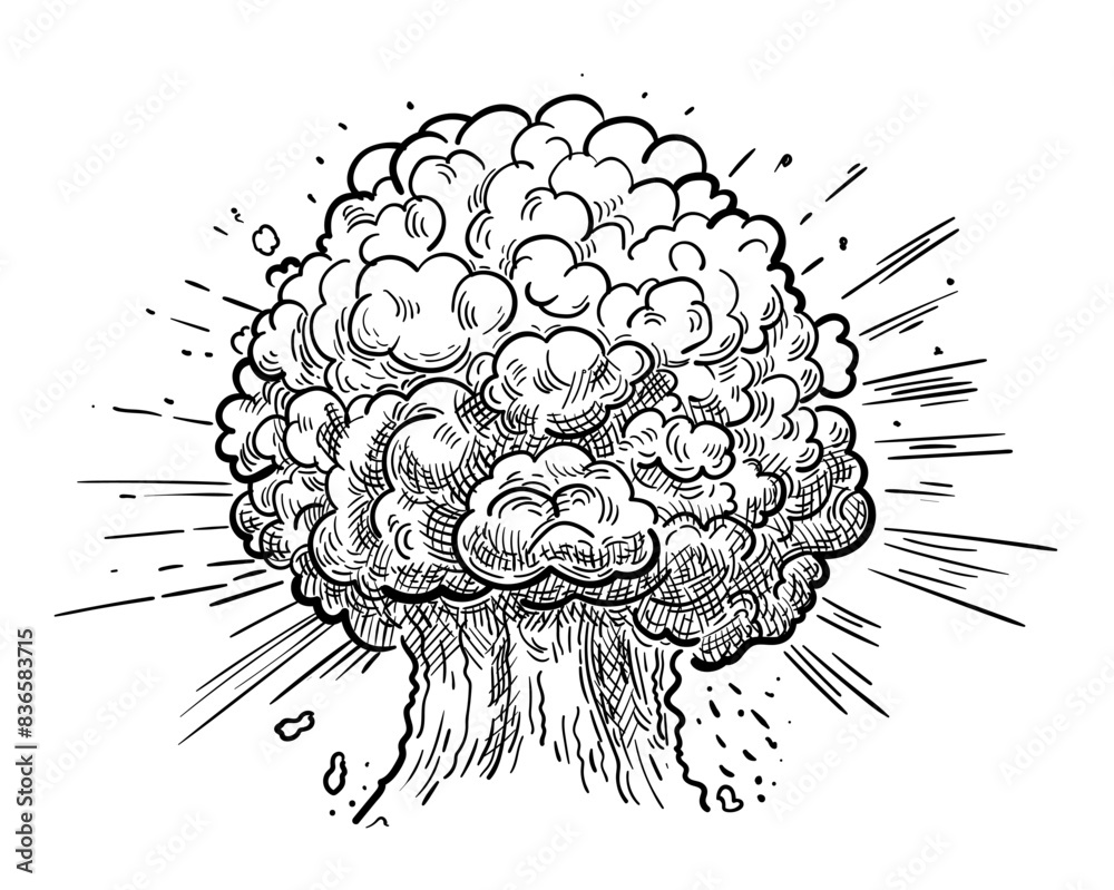 The effect of a nuclear explosion. Smoke explosion, nuclear explosion ...