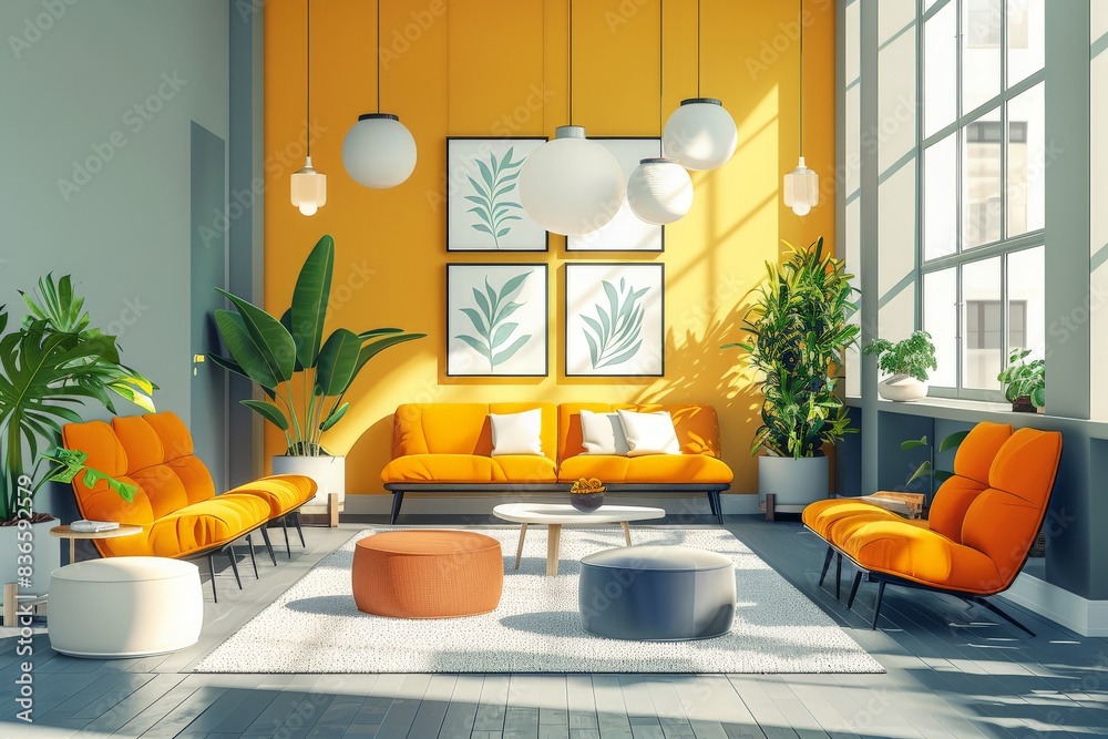 Vector artwork of a corporate office with a dedicated safe space for ...