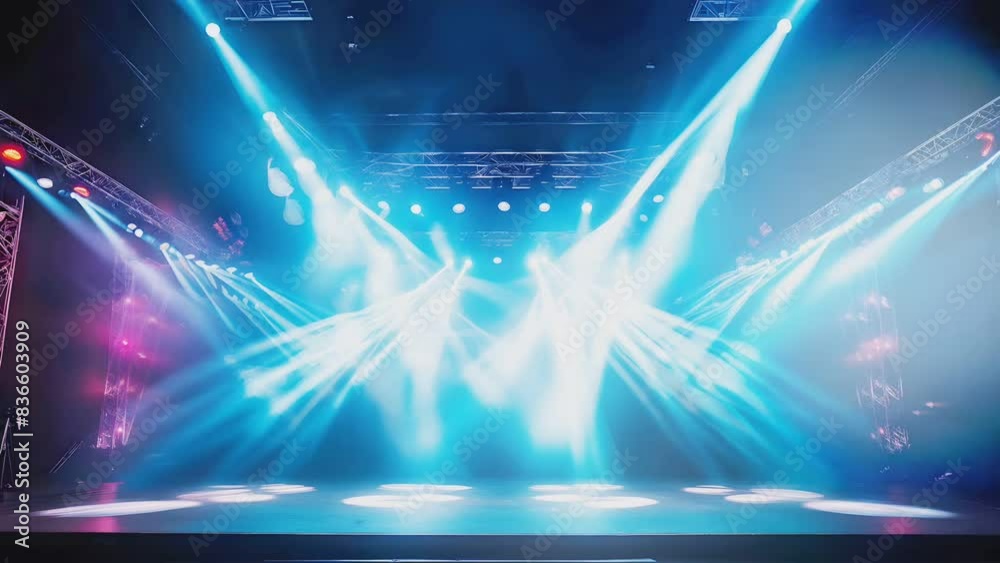 Stage flash light stage shining at studio stage lights. spotlights ...