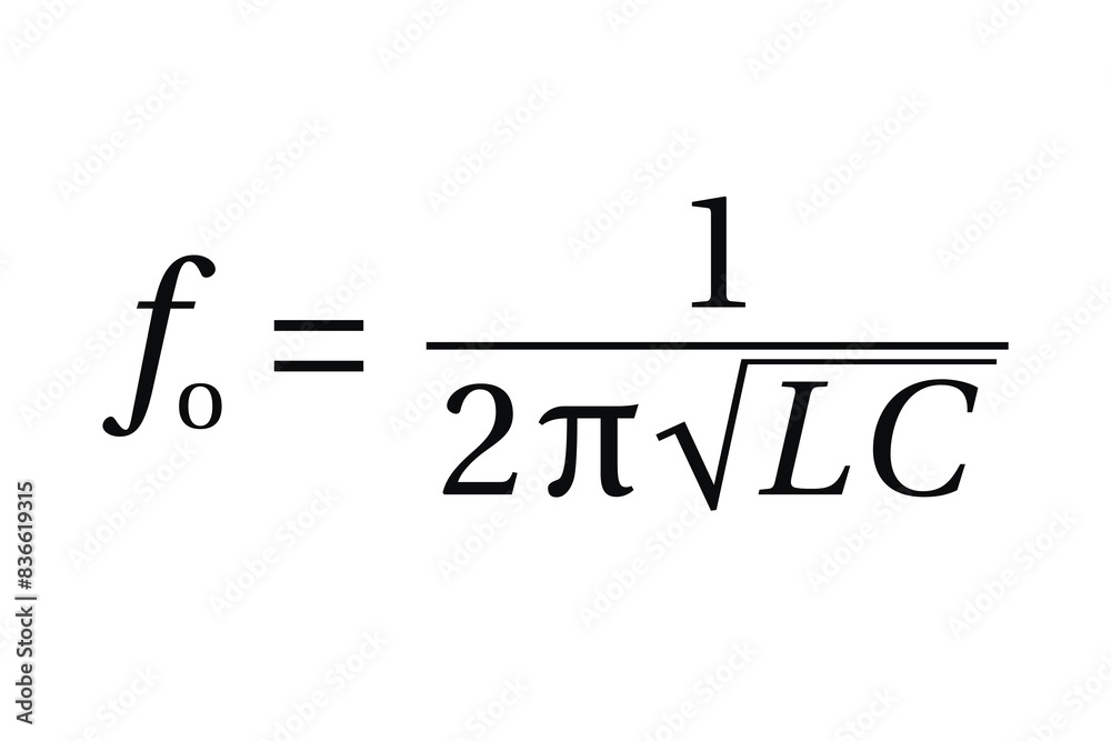 Resonant Frequency Formula on the white background. Education. Science ... Resonant Frequency Formula on the white background. Education. Science ...