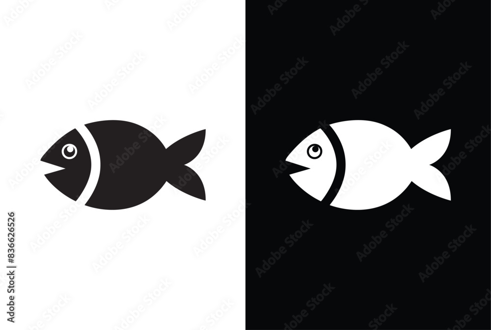 Fish or seafood flat icon for food apps and websites. Fish icon vector ...
