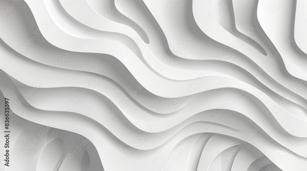 Vector white geometric 3d papercut wave carve line element white wave ...