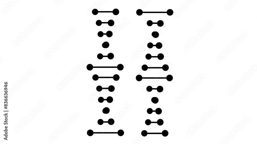 Dna model rotating, minimalist representation of genetic, Dna genome ...