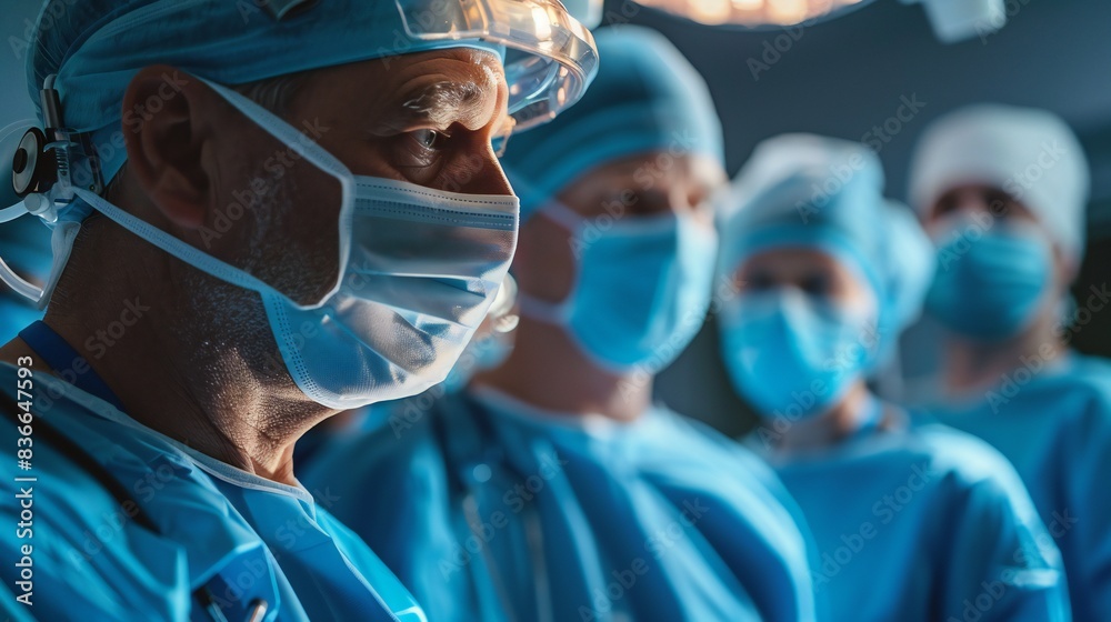 surgeon reviews the steps of a cranioplasty with the medical team ...