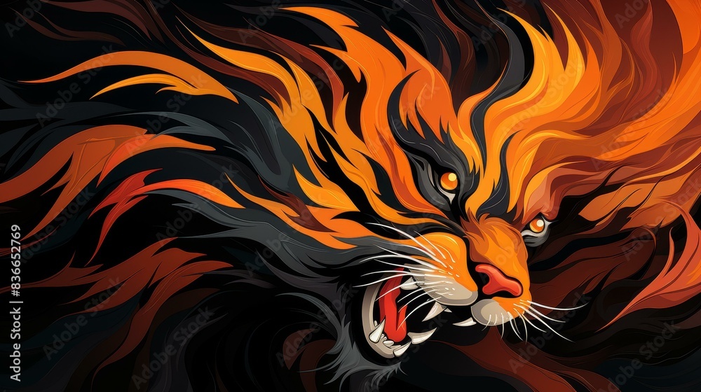 Bold and modern tiger stripes illustration with high detail and dynamic ...
