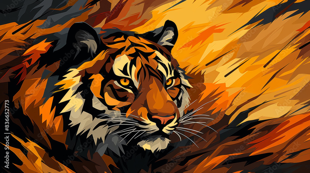 Bold and modern tiger stripes illustration with high detail and dynamic ...