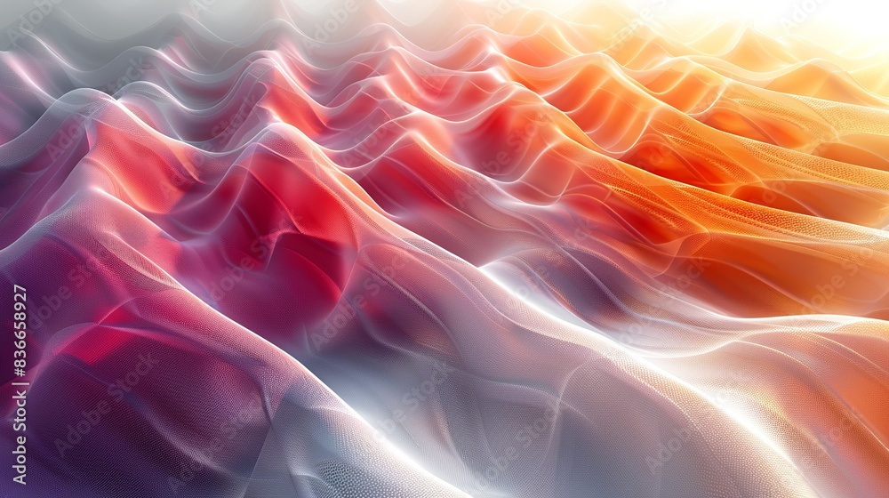 Intersecting waves of color, with each wave in a different gradient ...