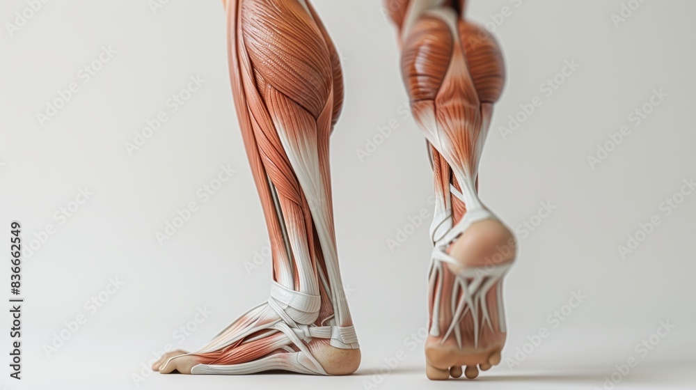 Strong Leg Muscles on White Background for Fitness and Wellness ...