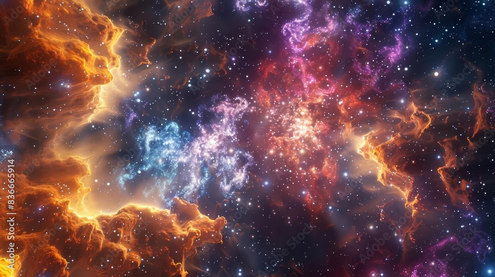 3D Model Abstract Art of Brilliant nebula abstract sculpture birthing ...