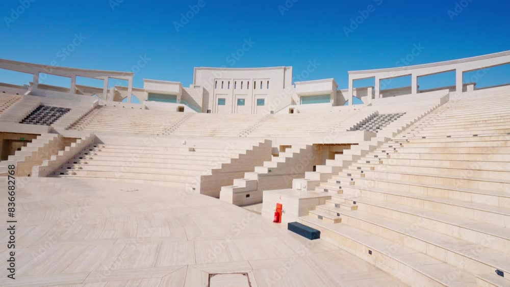 Doha, Qatar- Jan 14 2024, 4k, Panoramic view of the interior of the ...