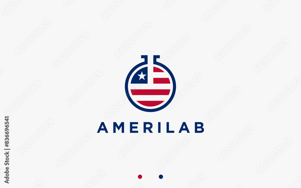 American Lab Logo Design Vector Silhouette Illustration Stock Vector ...