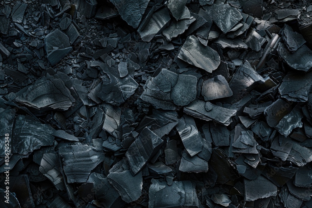 There is a pile of black glass shards on the ground Stock Illustration ...