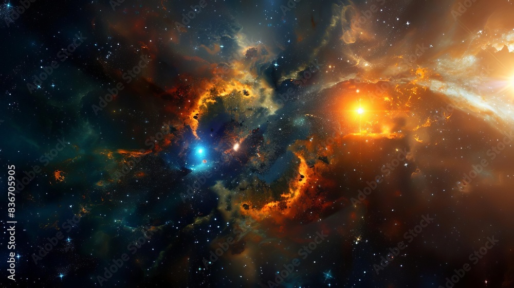 3D Model Abstract Art of Brilliant nebula abstract sculpture birthing ...