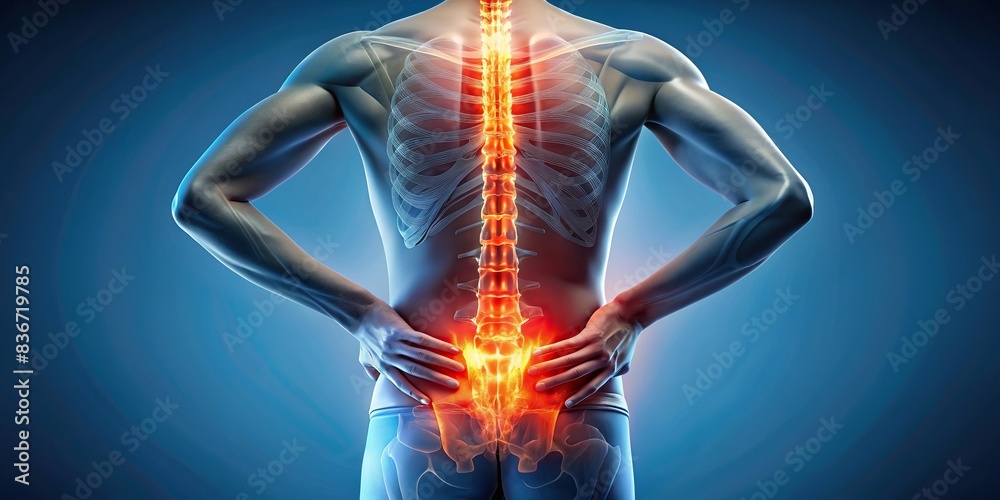 Uncomfortable visual representation of lower back pain and discomfort ...