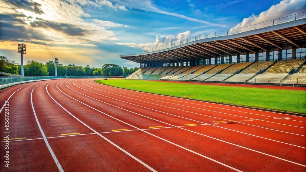 Empty stadium track with no people running, track, stadium, athlete ...