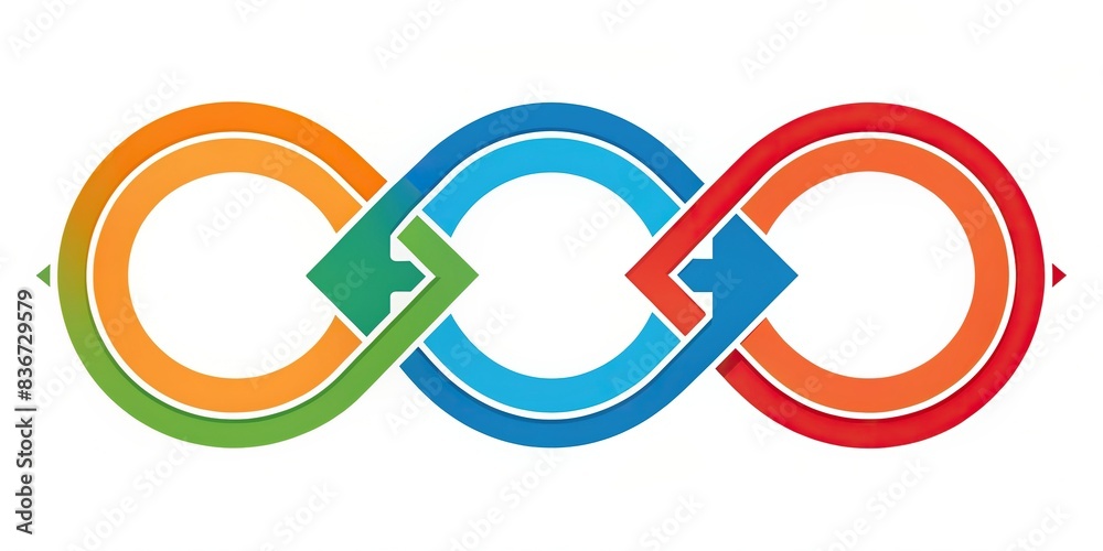 ภาพประกอบสต็อก Isolated icon of interconnected circular flow ...
