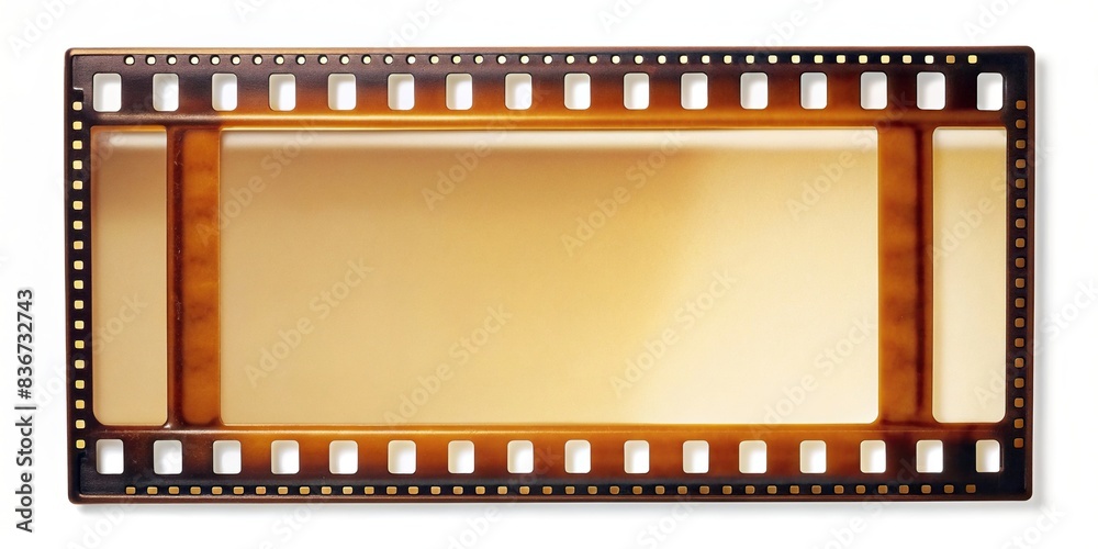 Medium format color film frame with a large format blank film negative ...