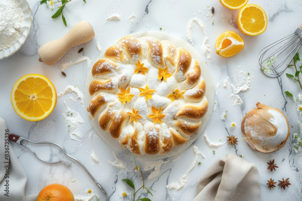 Monaco Sweet Bread Fougasse Decorated with Orange Blossom and Anise ...