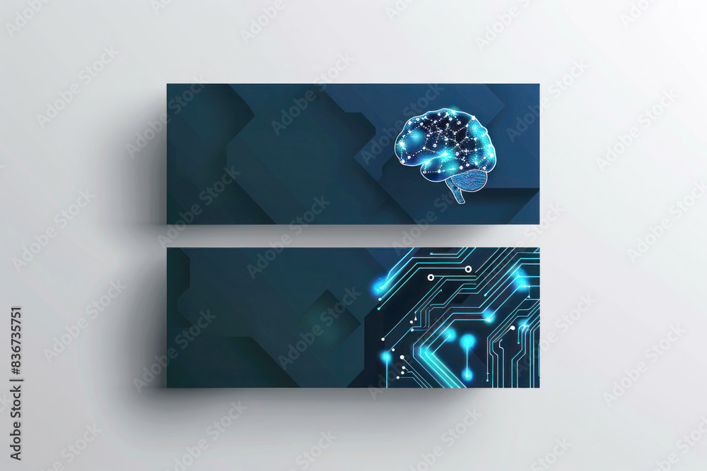 Sleek AI-Themed Business Card Design: Minimalist with Digital Brain ...