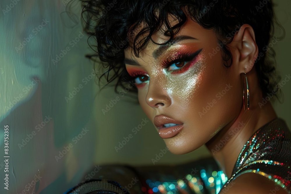 lgbt drag queen A dynamic shot of a drag queen performing on stage ...