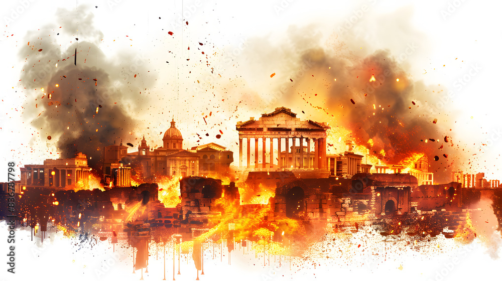 Ancient rome at war: dramatic nighttime attack on syracuse isolated on ...