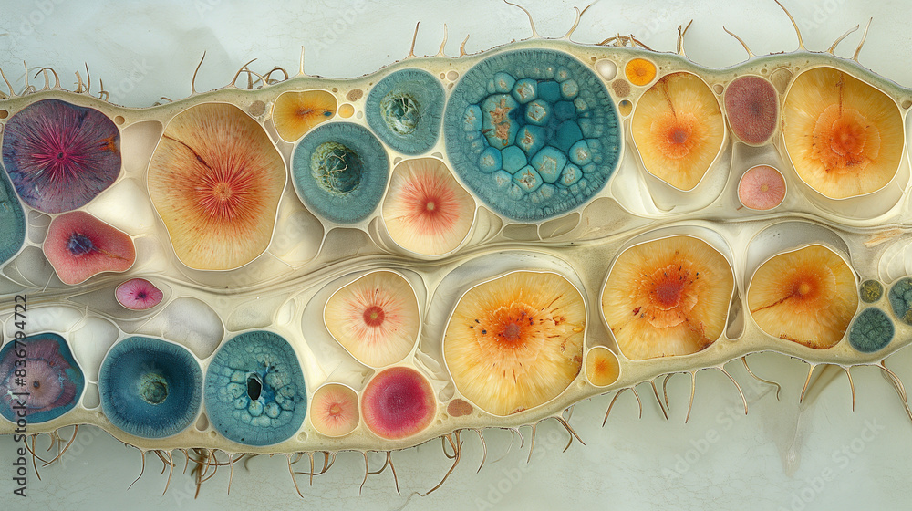 STEM CROSS SECTION. Corn (Zea), Herbaceous Monocot, 25X. Shows ...