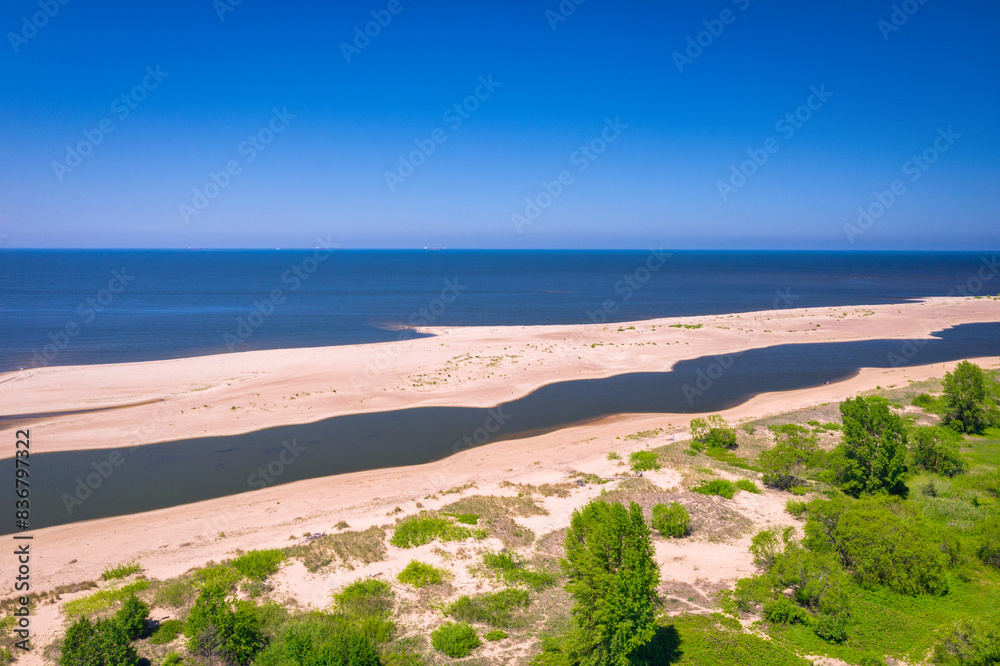 Beautiful scenery of Baltic Sea beach in Sobieszewo at summer , Poland ...