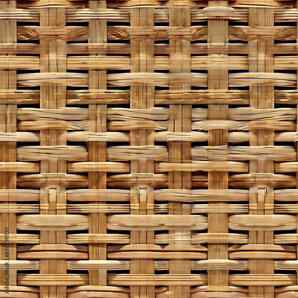 Wicker texture background, closeup of woven pattern in natural wood ...