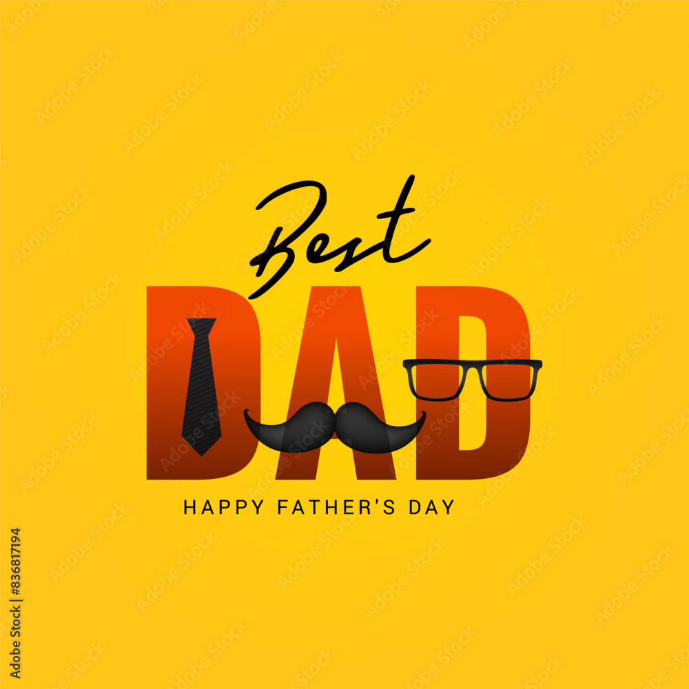 Father's Day creative typography logo lettering symbol of love care ...