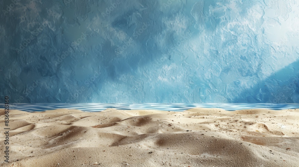 beach-themed floor and wall background with sandy textures and ocean ...