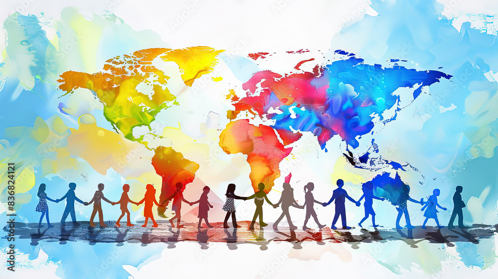 Craft a compelling World Population Day poster illustrating the global ...