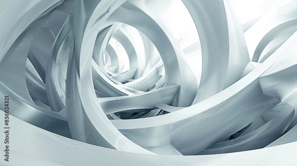 Abstract background with dynamic, interlocking architectural elements ...