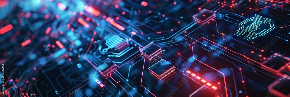 Blockchain cryptography technology illustration Validation blocks ...