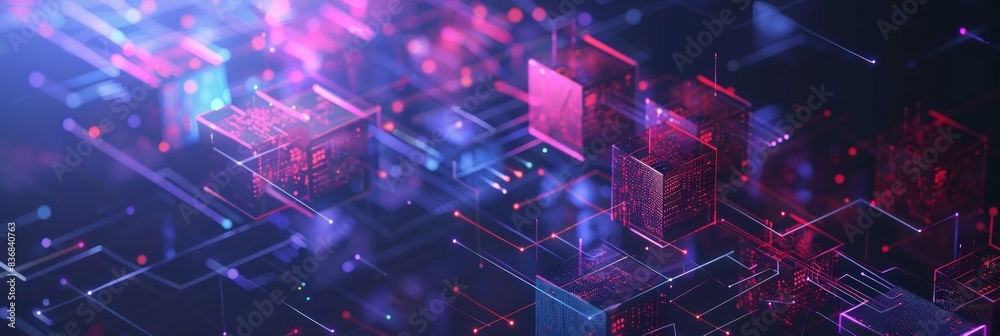 Blockchain cryptography technology illustration Validation blocks secure Stock Photo | Adobe Stock