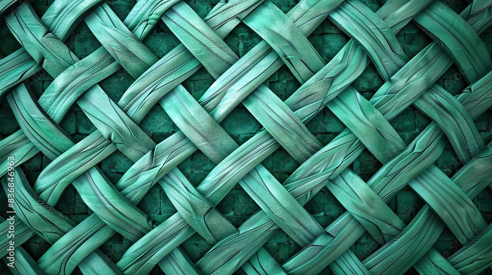 Intricate lattice design in shades of green, creating an illusion of ...