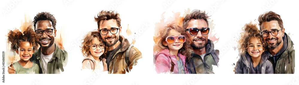Watercolor fathers day clipart png Stock Illustration | Adobe Stock