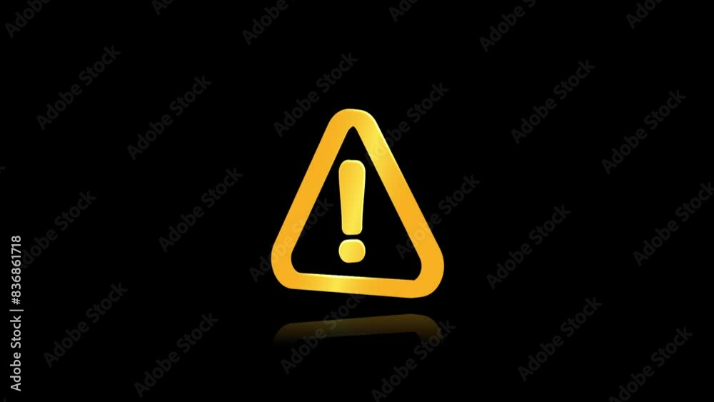 Warning Logo Symbol, Warning Sign Animation Video, 3D Red Alert Sign ...