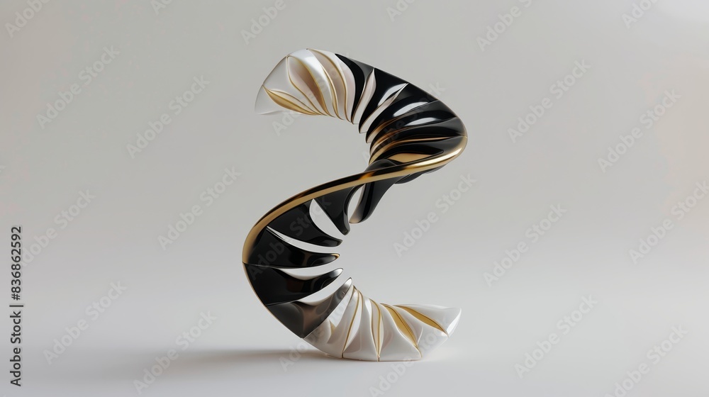 Modern, abstract sculpture with a flowing, twisted form. The sculpture ...