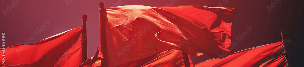 Revolutionary Flags (Red): Represents the flags and banners that ...
