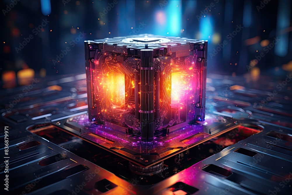 Quantum computer, qubit network, ultra modern computer technologies ... Quantum computer, qubit network, ultra modern computer technologies ...