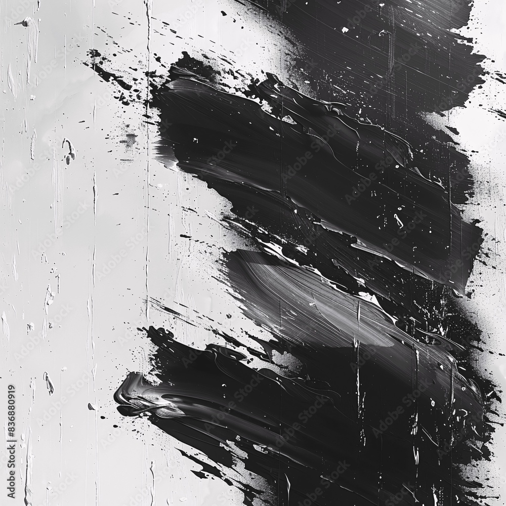 High-quality, vibrant black and white paint strokes on a background for ...