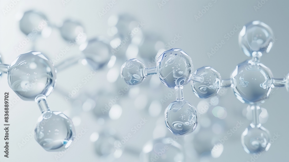 Abstract molecular structure of water molecules. Concept for science ...