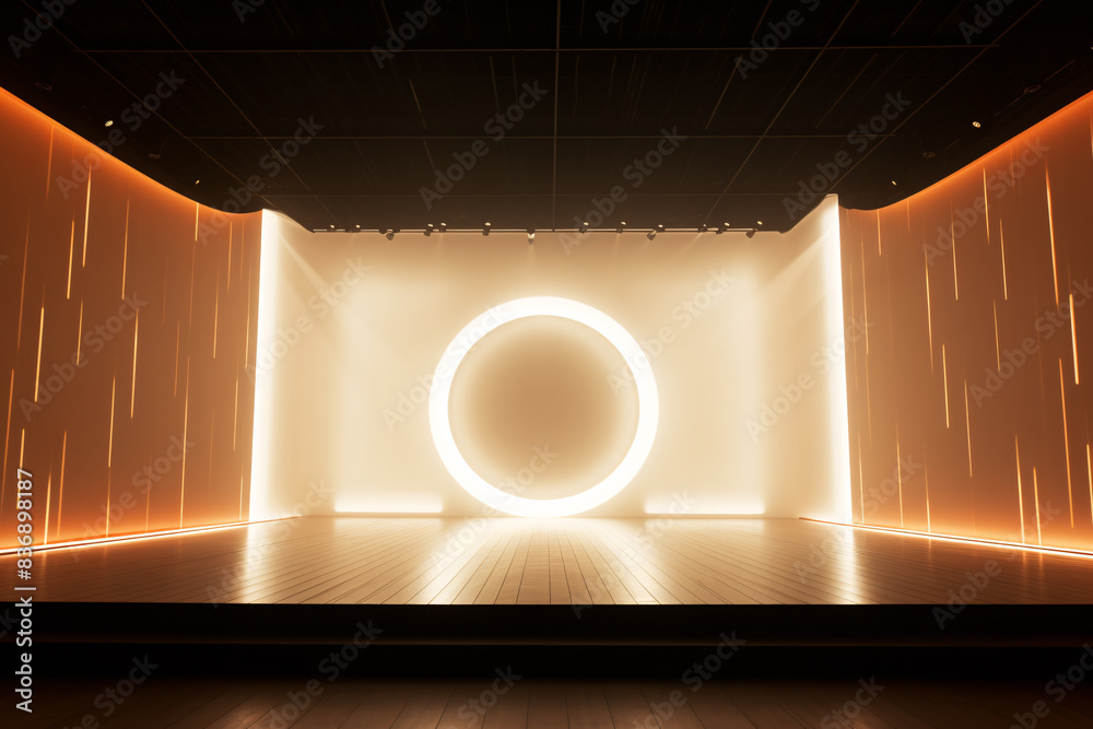 Modern dance stage light background with spotlight illuminated for ...