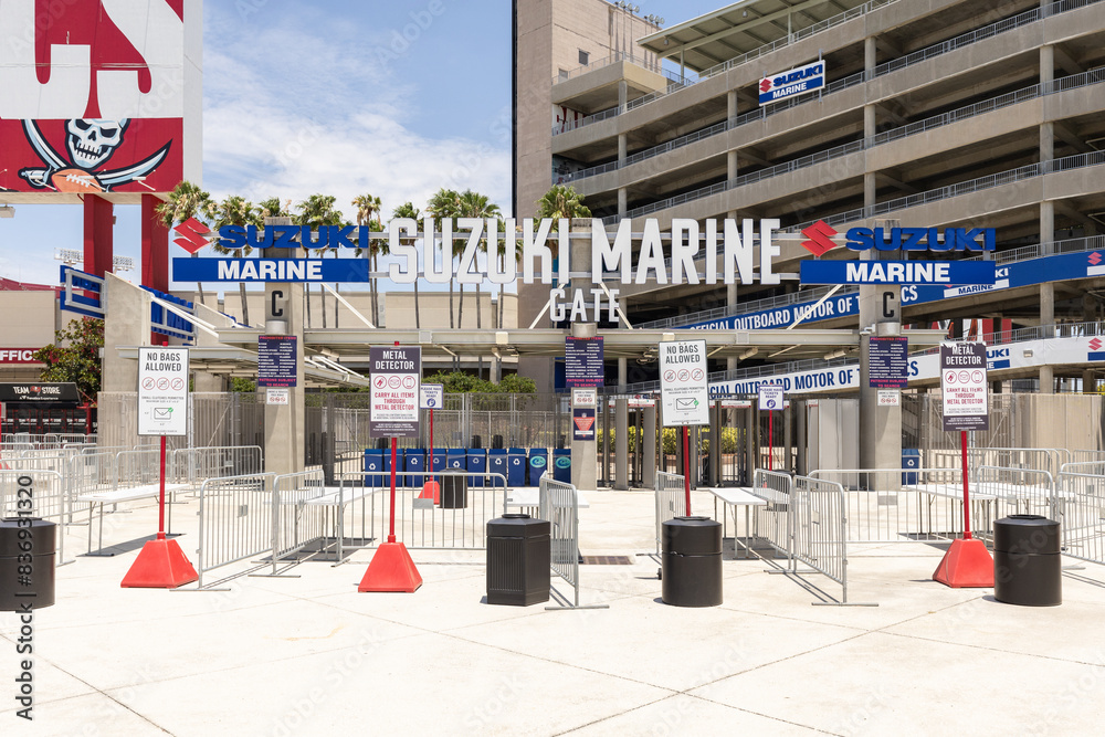 Tampa, FL, USA - May 29, 2024: Raymond James Stadium is home to the ...