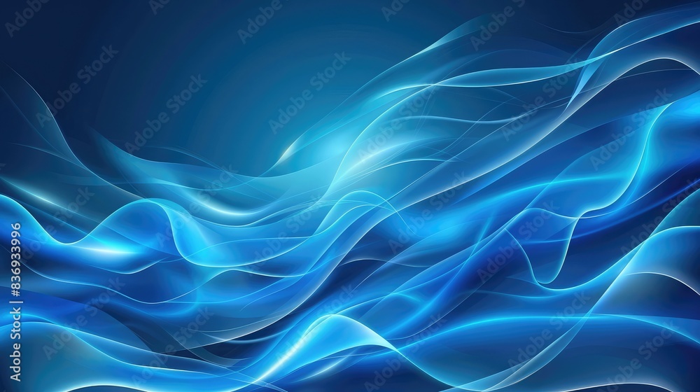 beautiful abstract wave technology background with blue light, digital ...