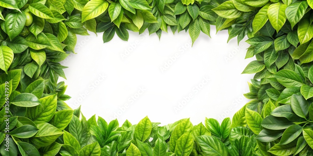 ภาพประกอบสต็อก Green plant leaf frame background with free photos ...