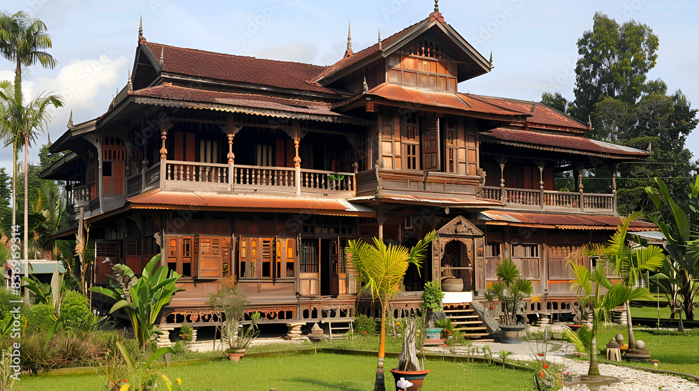 beautiful Ancient buildings in French architecture,traditional malay ...